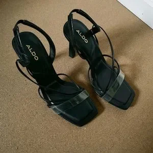Aldo | Shoes | Aldo Juliet High Heeled Strap Sandals In Black Size 75 ...